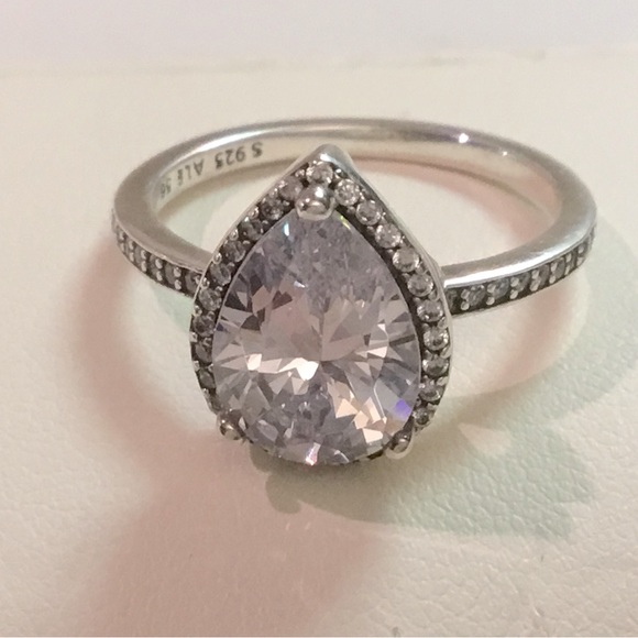 Pandora | Jewelry | Pandora Teardrop Cz Ring | Poshmark